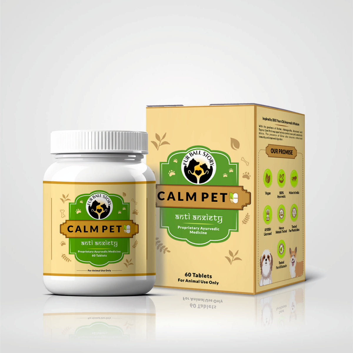 Calm Pet: Anti Anxiety/ Behavior Modifier Tablets For Dogs & Cats